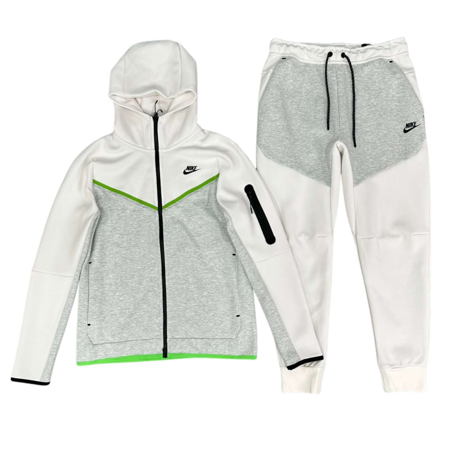 Conjunto NIKE TECH Fleece "Blanco Gris" Algodón Real • DripChileno.CL